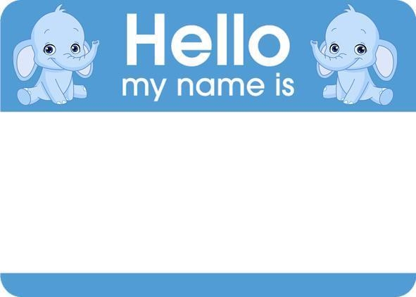 Personalised Name Tag Self Adhesive Sticker Hello My Name Is Baby Blue ... Personalised Name Tag Self Adhesive Sticker Hello My Name Is Baby Blue ...