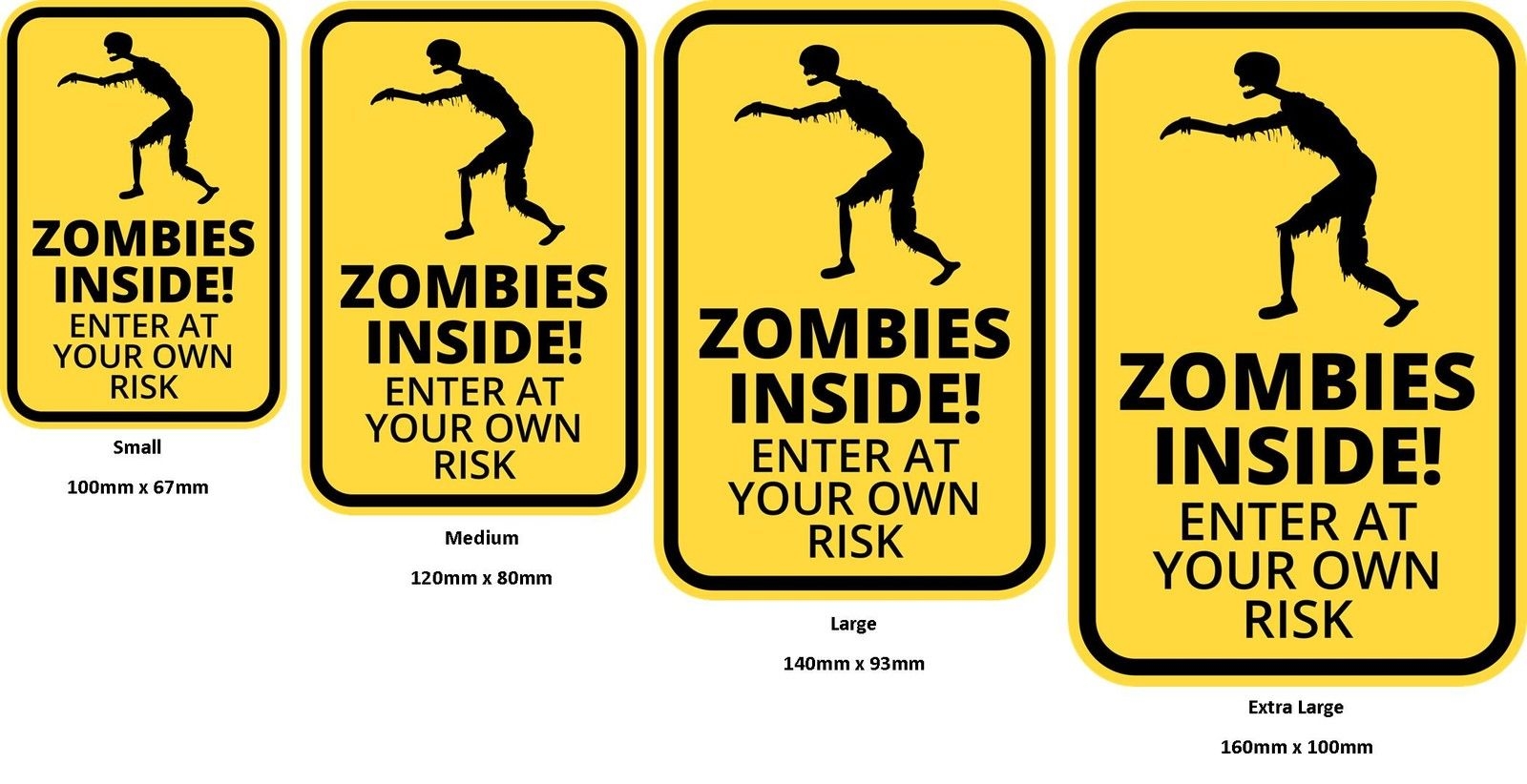 Zombie Inside Funny Warning Sign Enter At Own Risk Sticker Self ... Zombie Inside Funny Warning Sign Enter At Own Risk Sticker Self ...